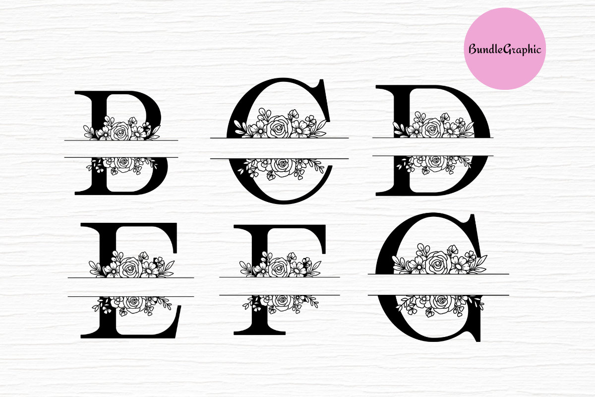 Floral Alphabet Bundle SVG, Flower Alphabet, A-Z Flower Alphabet Bundle ...