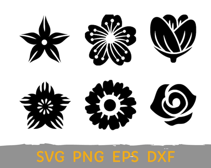 Flowers SVG Bundle, Flowers Clipart, Leaves Svg, Rose SVG, Circut Cut Files Silhouette, Flowers ...
