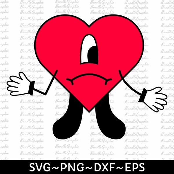 Bad Bunny Heart Clipart - Etsy
