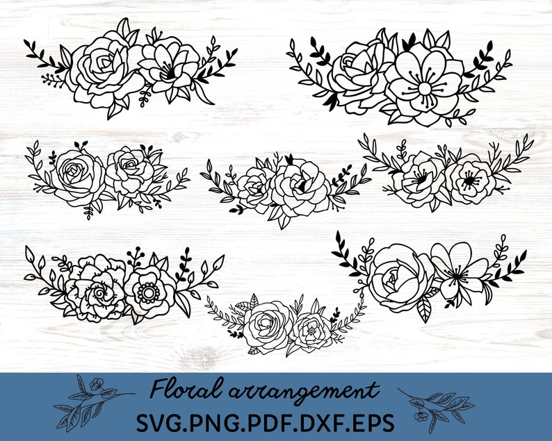Flor arragement svg bundle floral svg wildflower svg - Etsy México