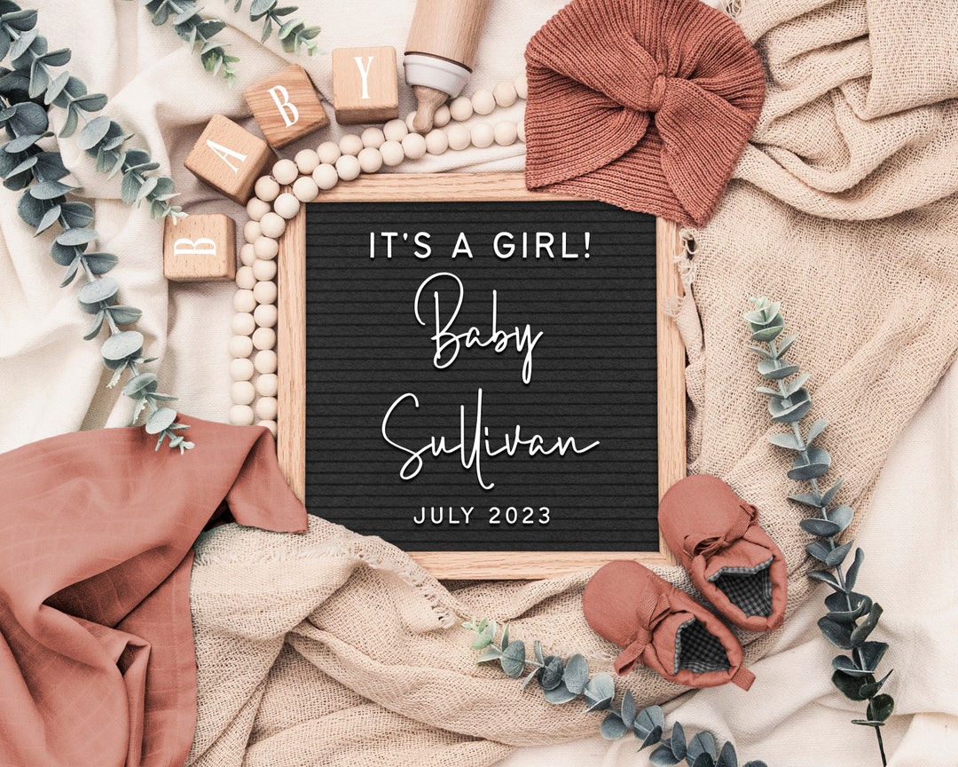 Baby Girl Announcement Digital Editable Template, It's a Girl Pregnancy ...