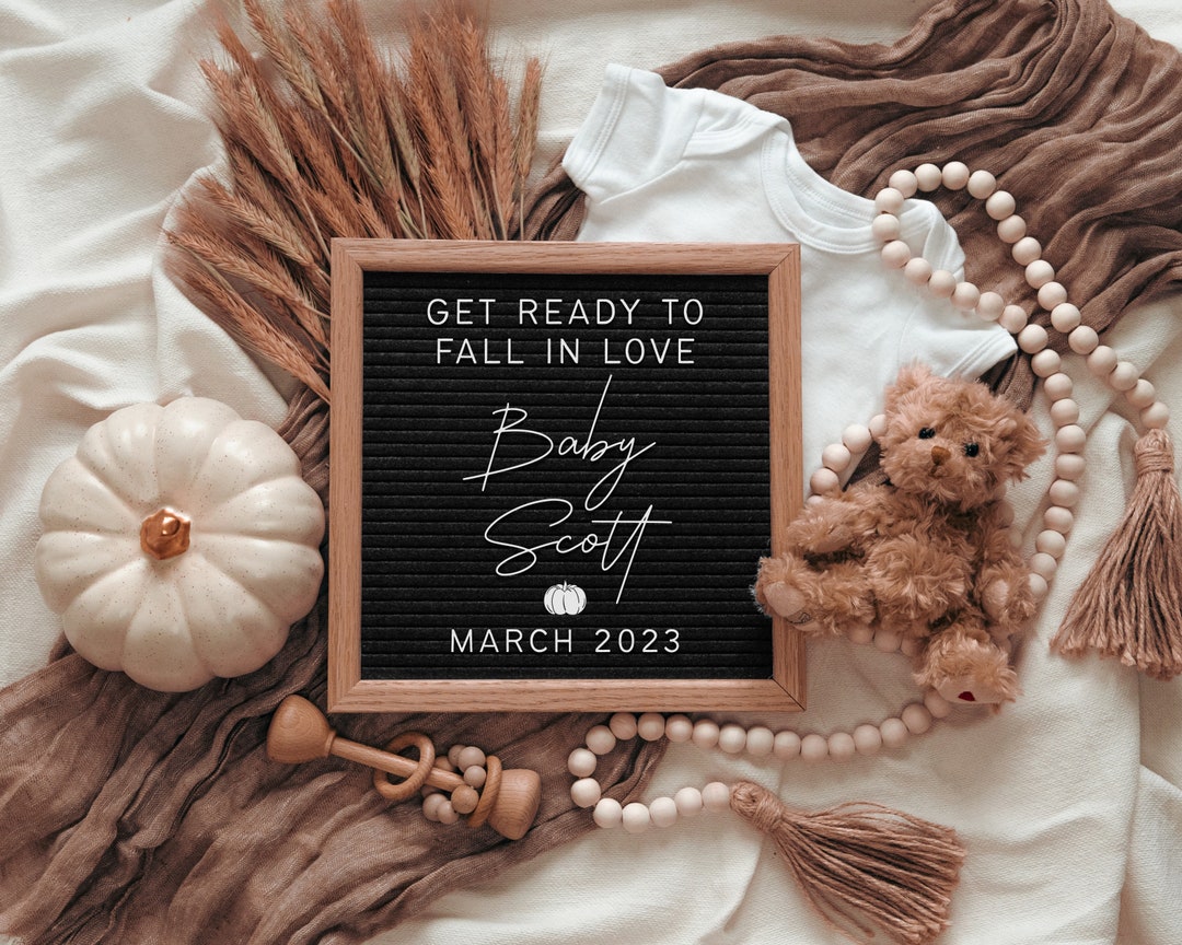 Fall Baby Announcement Digital, Autumn Digital Pregnancy Announcement ...