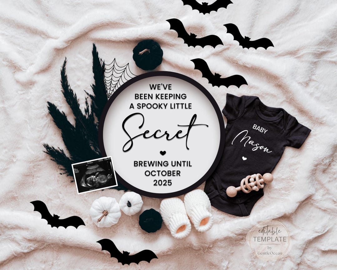 Halloween Spooky Secret Pregnancy Announcement: Social Media Reveal (digital) - Etsy