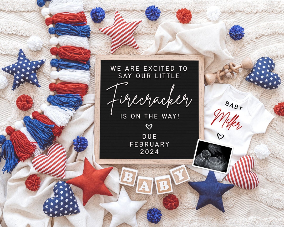 4th of July Pregnancy Announcement Digital for Social Media Instagram ...