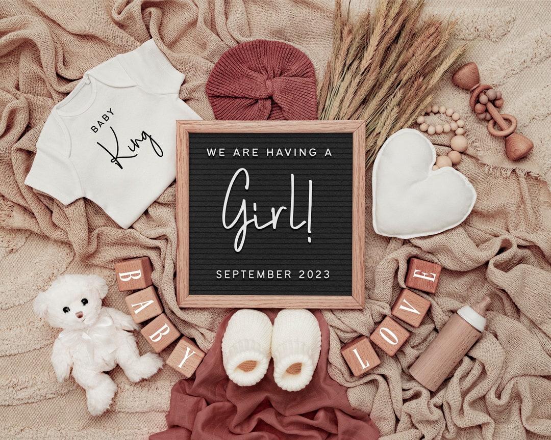 Baby Girl Announcement Digital Editable Template, We Are Having a Girl ...