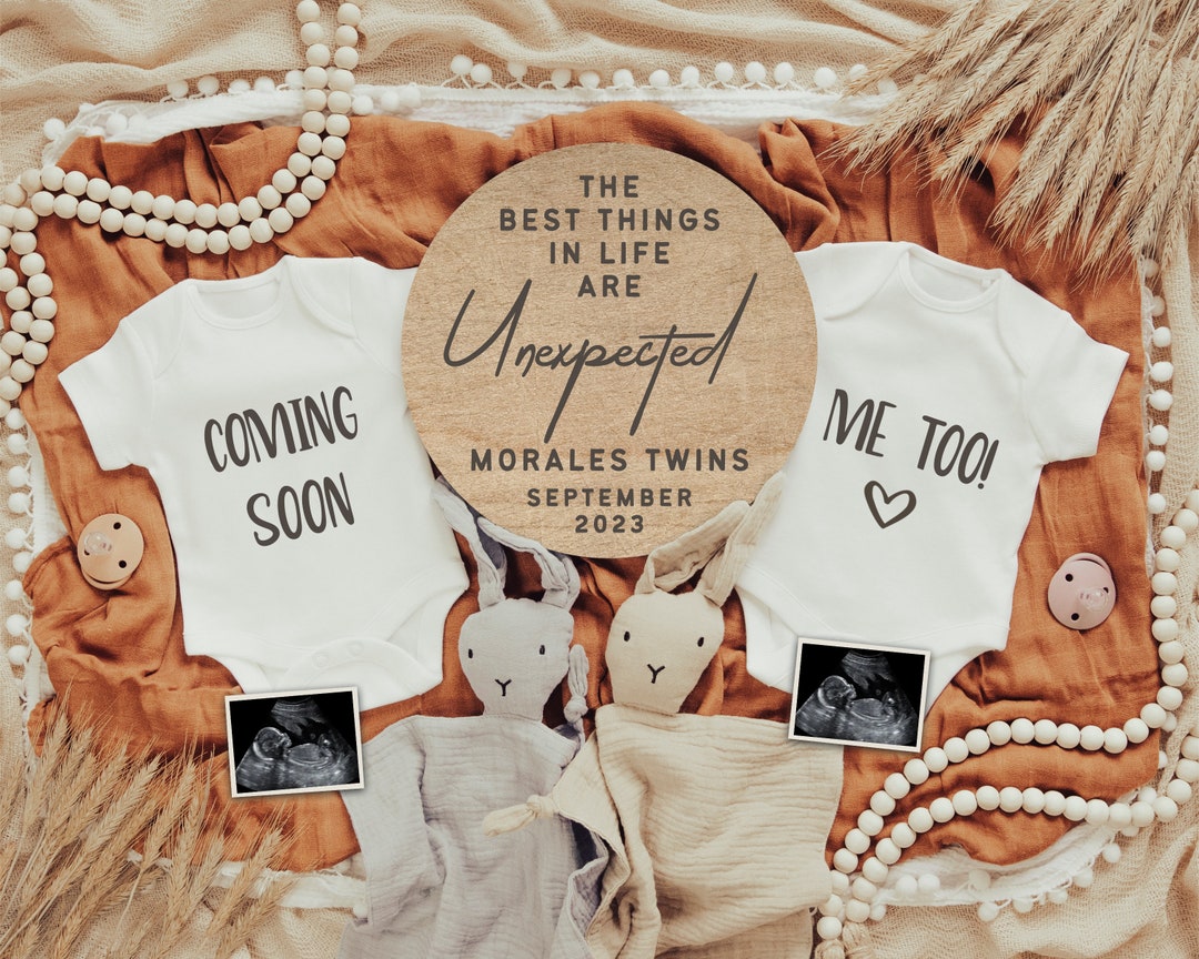 Twins Baby Announcement Digital, Twins Pregnancy Announcement Digital ...