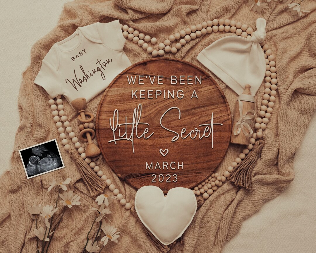 Neutral Digital Pregnancy Announcement, Baby Announcement Editable ...
