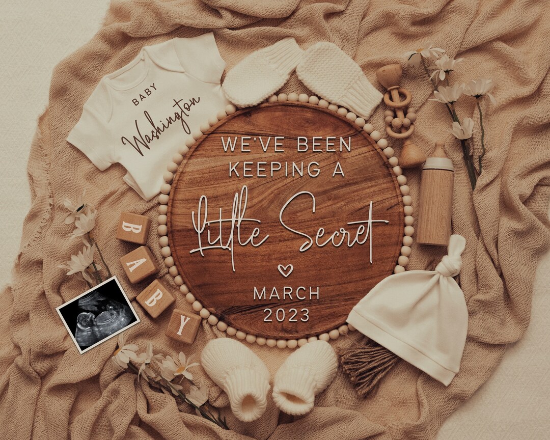 Neutral Digital Pregnancy Announcement, Baby Announcement Editable ...