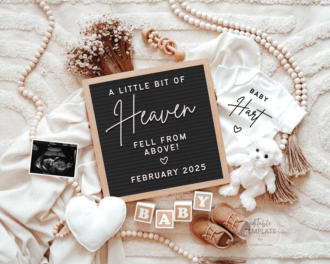 Neutral Pregnancy Announcement Template: Editable Digital Design ...