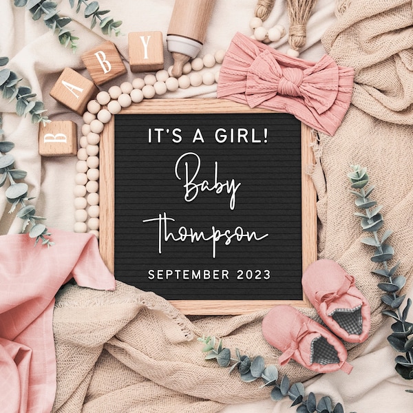 Baby Girl Announcement - Etsy