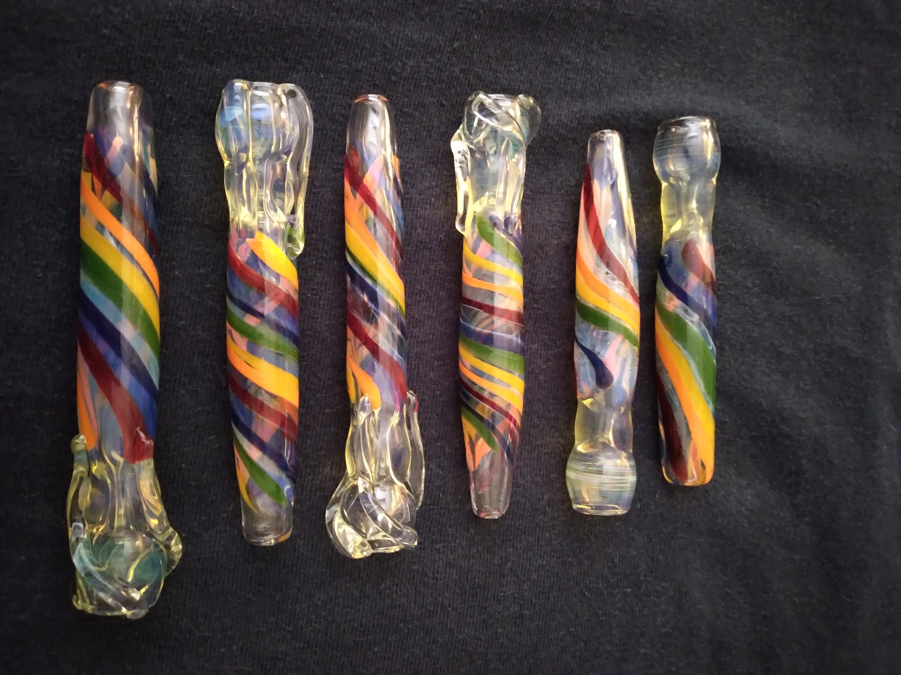Rainbow Glass Pipe, Rainbow One Hitter, Rainbow Chillum, Handblown ...
