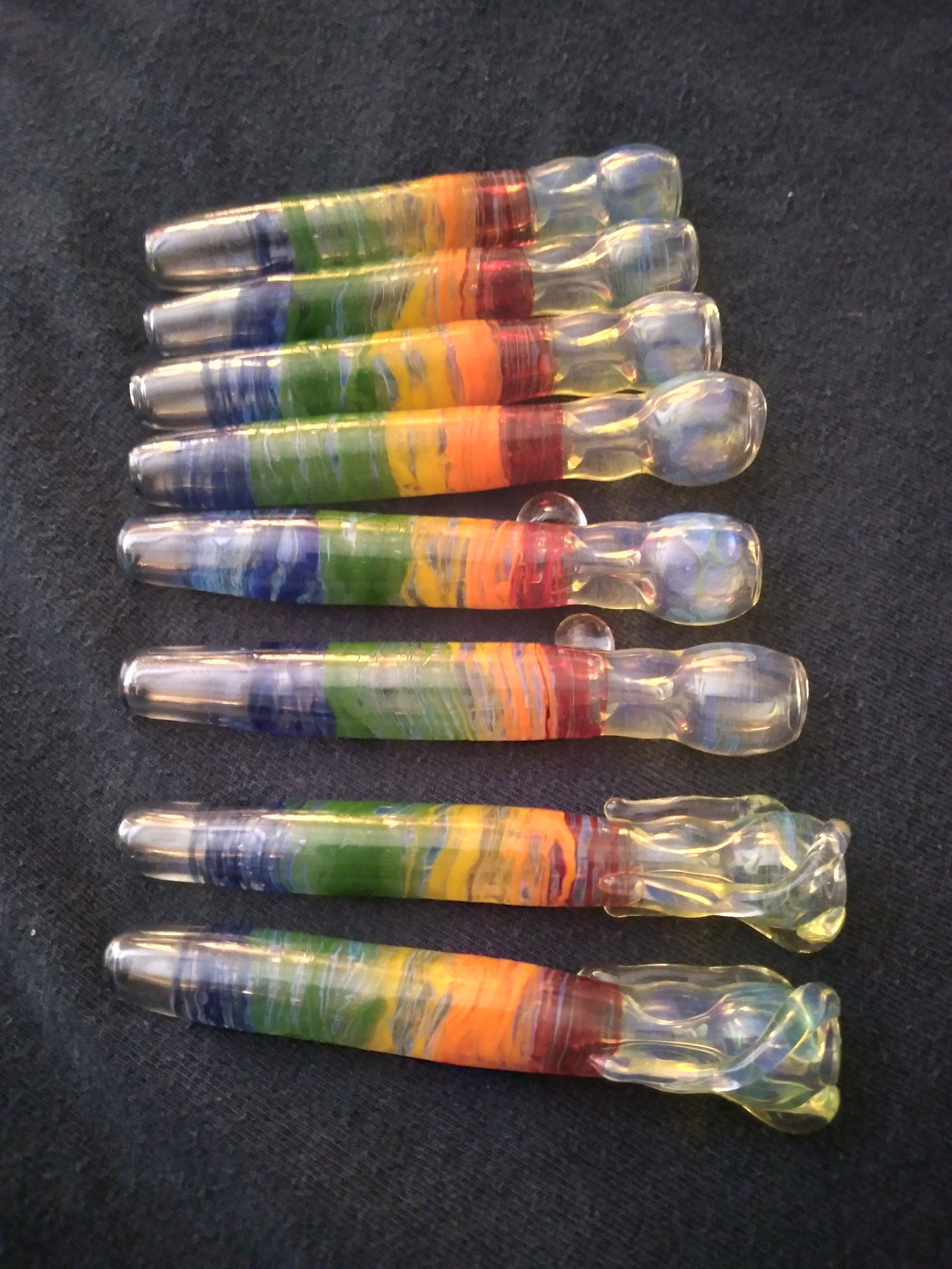 Rainbow Glass Pipe, Rainbow One Hitter, Rainbow Chillum, Handblown ...