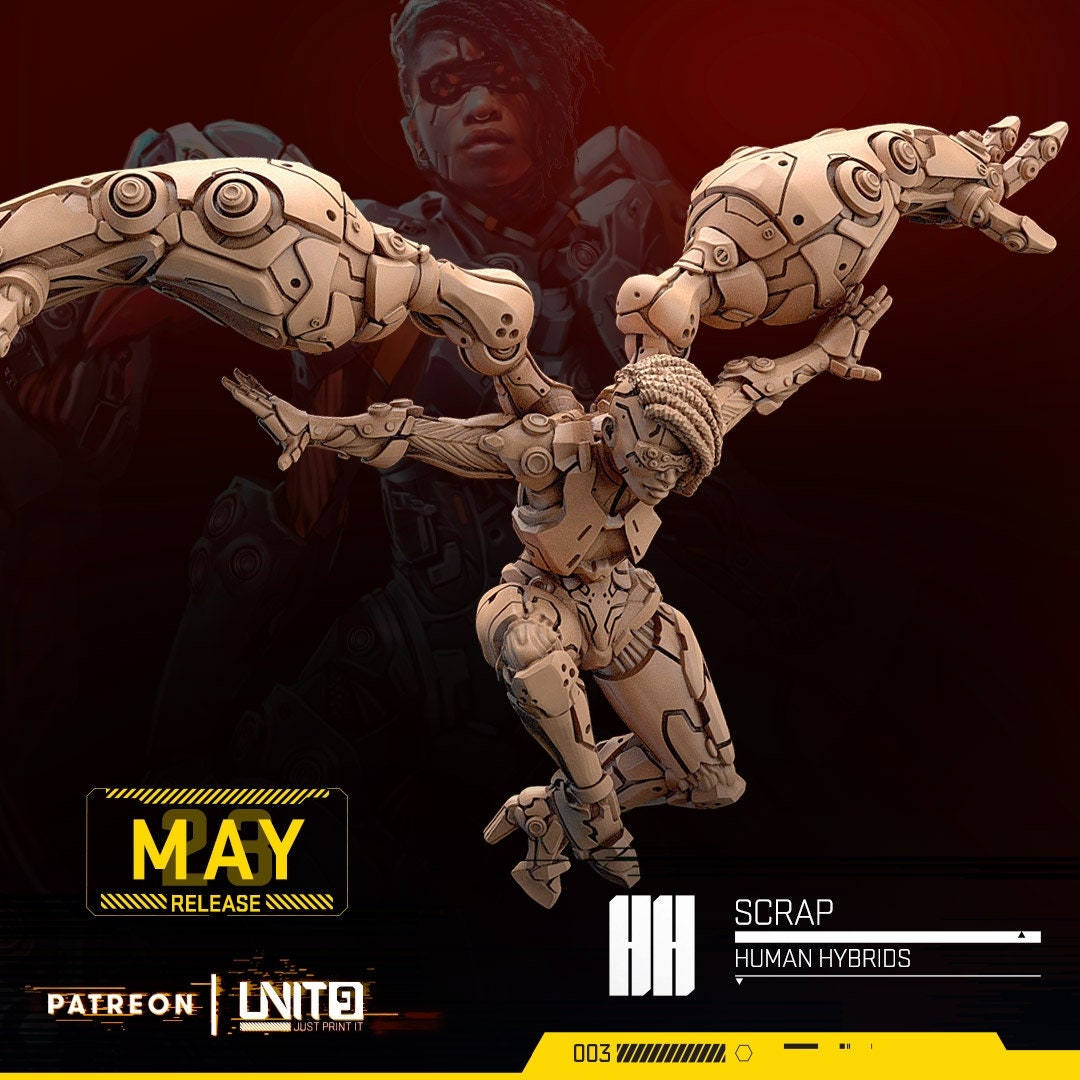 Scrap Human Hybrid | Cyberpunk | Dnd Miniature | UNIT9 - Etsy