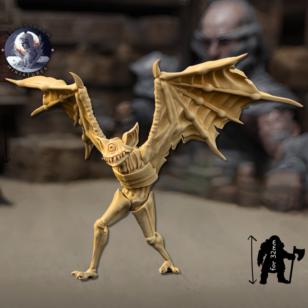 Dnd Monster Bat Miniature for Tabletop Fantasy, RPG Games, Dungeons and ...