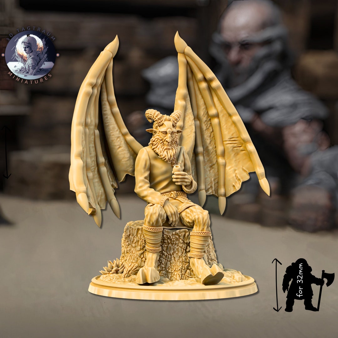 Minotaur Dnd Monster Miniature With Wings for Tabletop Fantasy, RPG ...