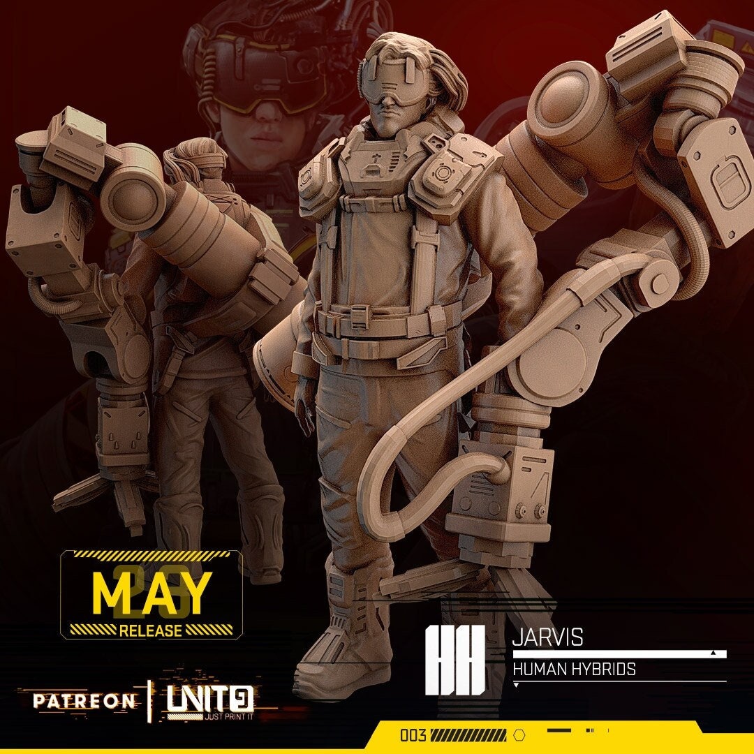 Jarvis Human Hybrid Cyberpunk Dnd Miniature UNIT9 - Etsy