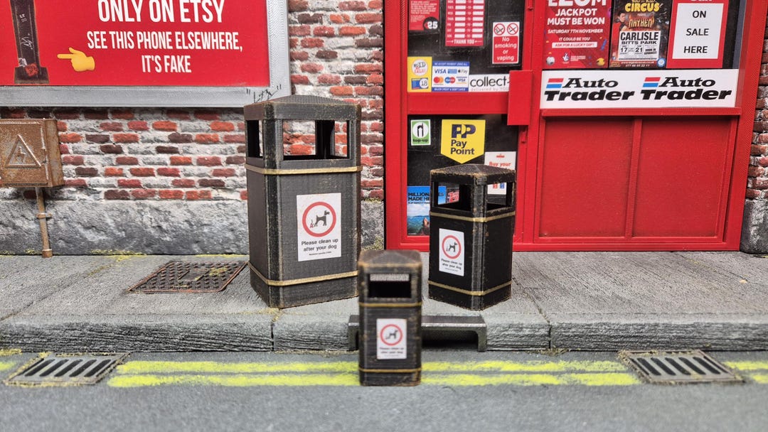 Miniature UK Litter Bin Various Scales - Etsy