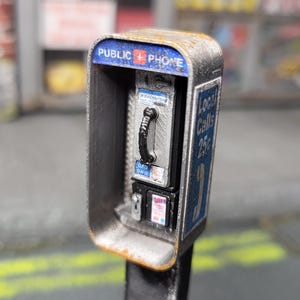 Miniature Payphone for Diorama Action Figures Dollshouse 1:24 Scale - Etsy