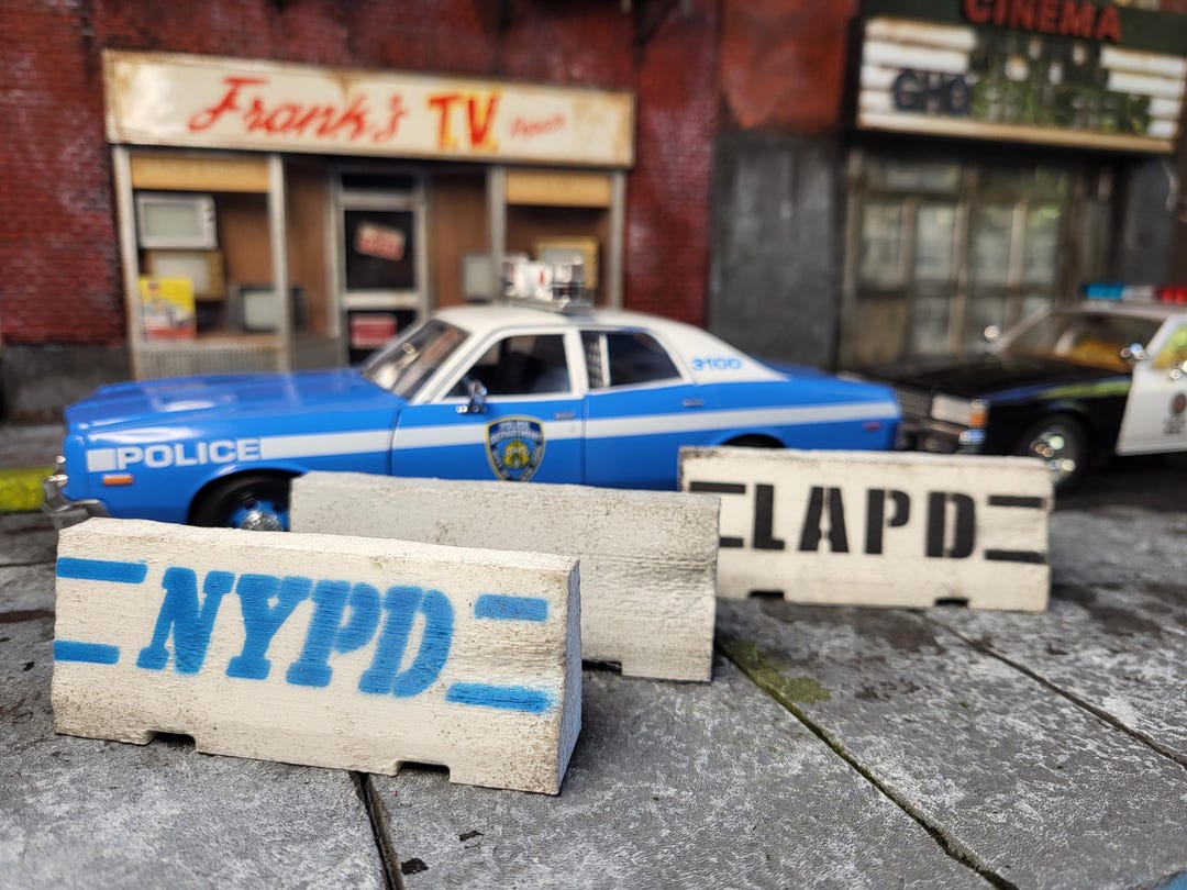 Police Concrete Barrier 1:24 Scale - Etsy