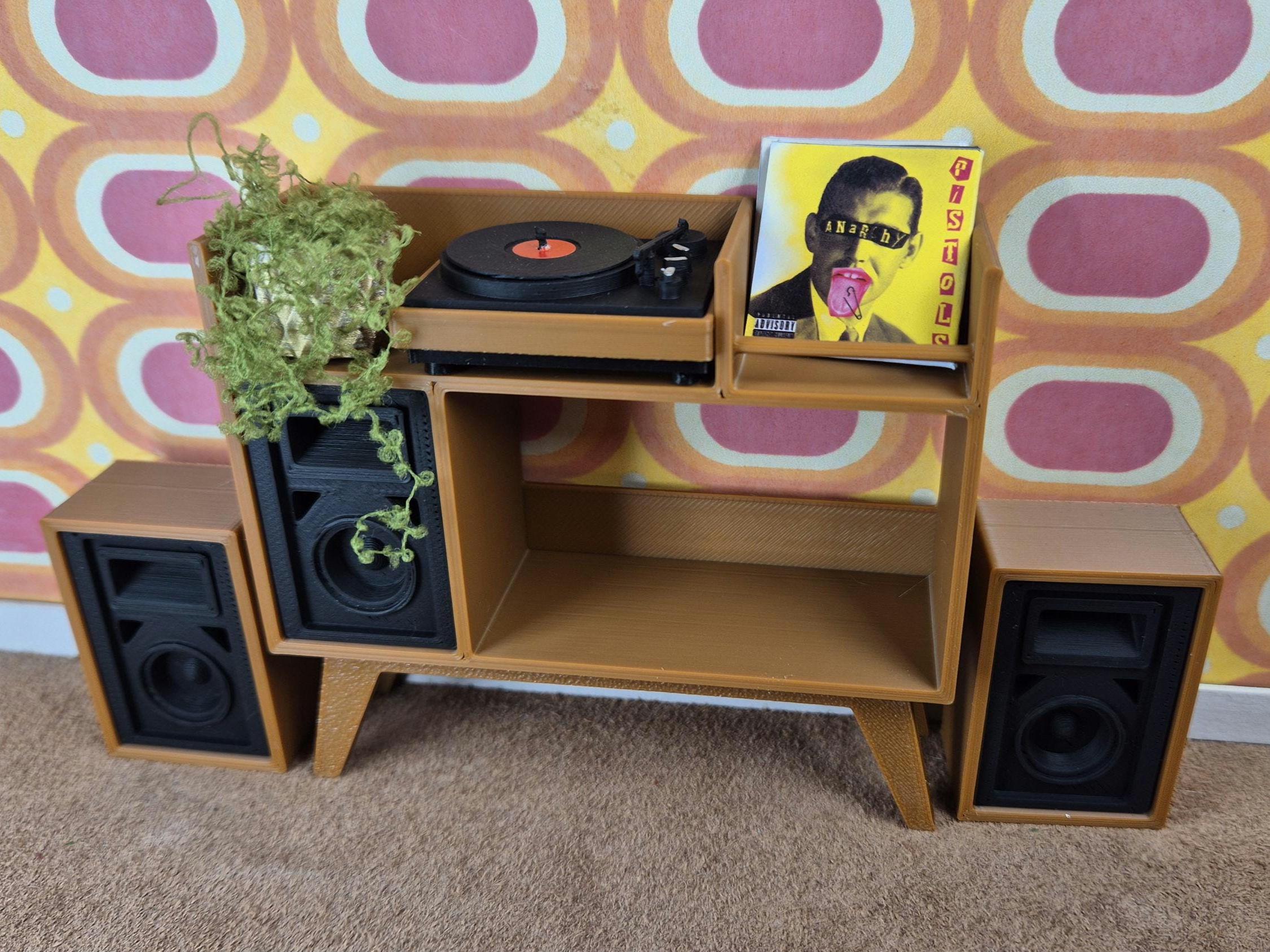 Miniature Record Player and Stand 1/12 Scale - Etsy