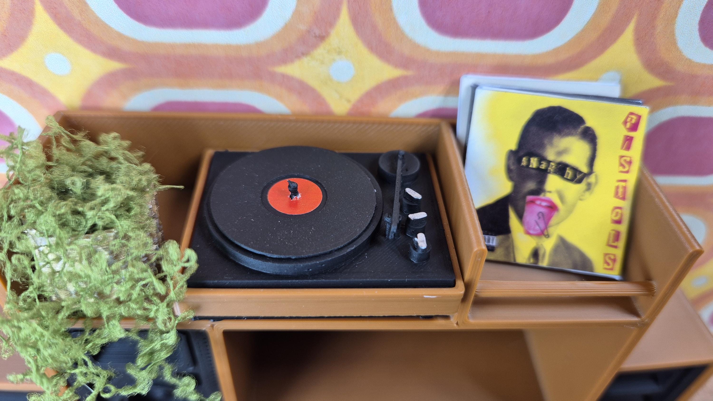 Miniature Record Player and Stand 1/12 Scale - Etsy