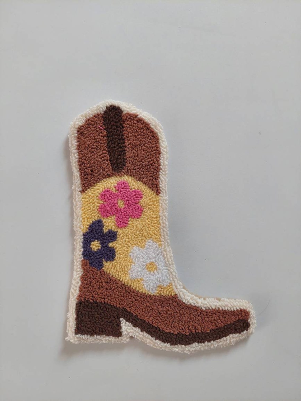 Punch Needle Wall Hanging Cowgirl Boot Tufted Wall Decor - Etsy