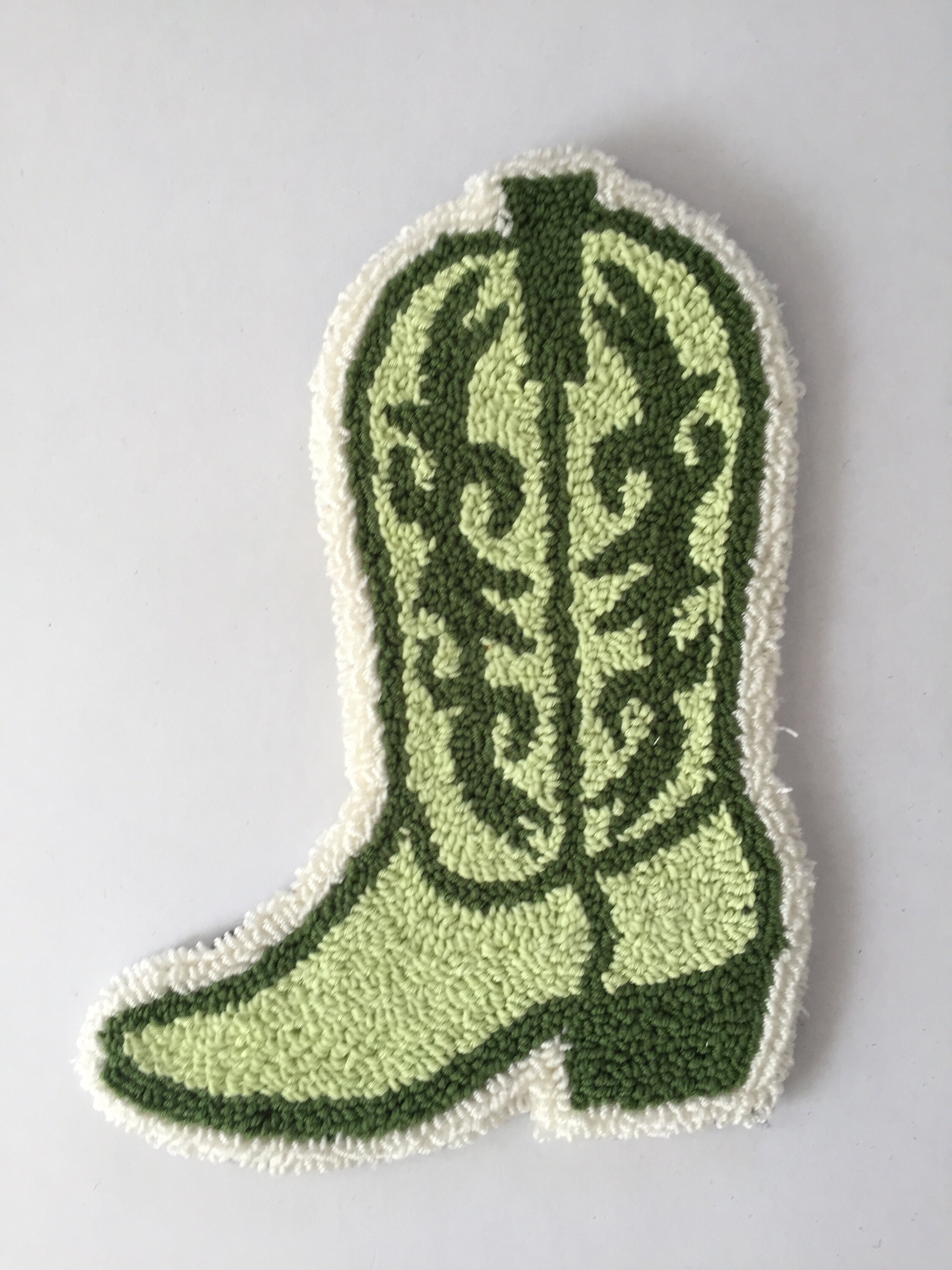 Punch Needle Wall Hanging Cowgirl Boot, Punch Needle Embriodery Home ...