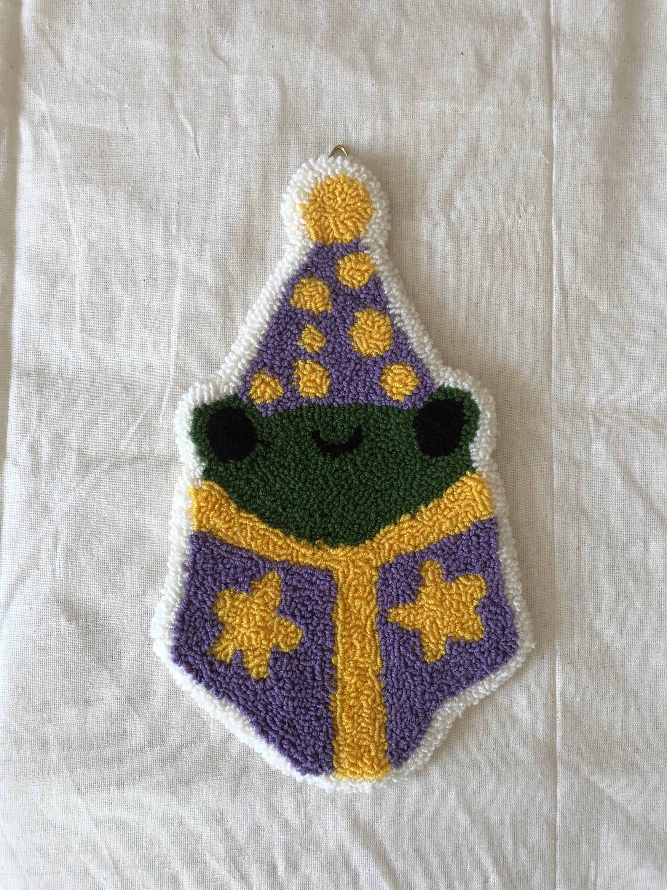 Handcrafted Punch Needle Frog Wall Art Quirky and Colorful - Etsy