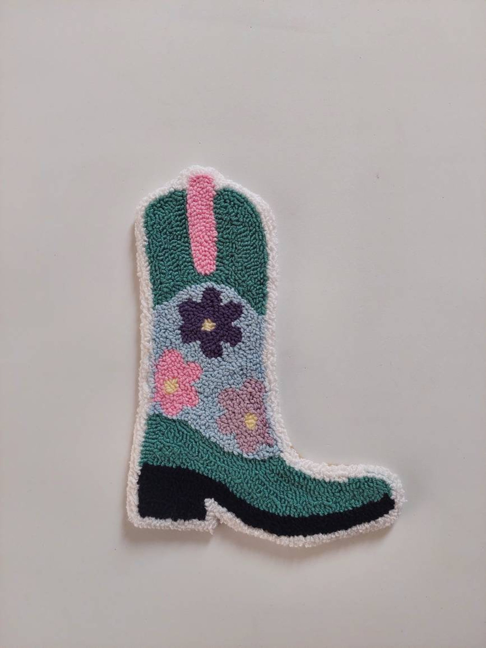 Punch Needle Wall Hanging Cowgirl Boot Tufted Wall Decor - Etsy