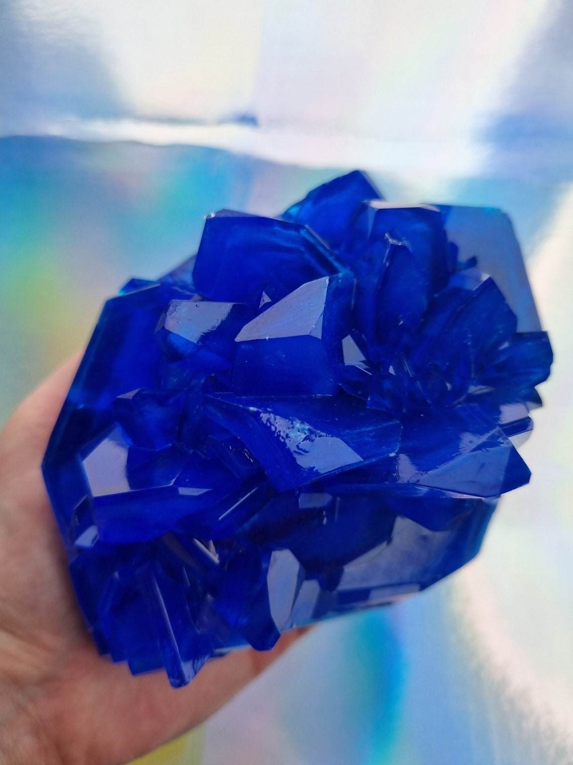1.1 Kg / 2.4 Lbs Chalcanthite, Deep Blue Crystal, Lab Grown Crystal ...