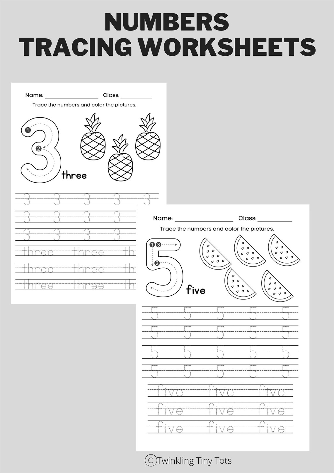 Numbers Tracing Worksheets / Handwriting Practice / Kids Printable ...