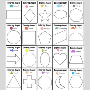 Colouring Shapes Worksheets for Kids/colouring Pages/kindergarten ...
