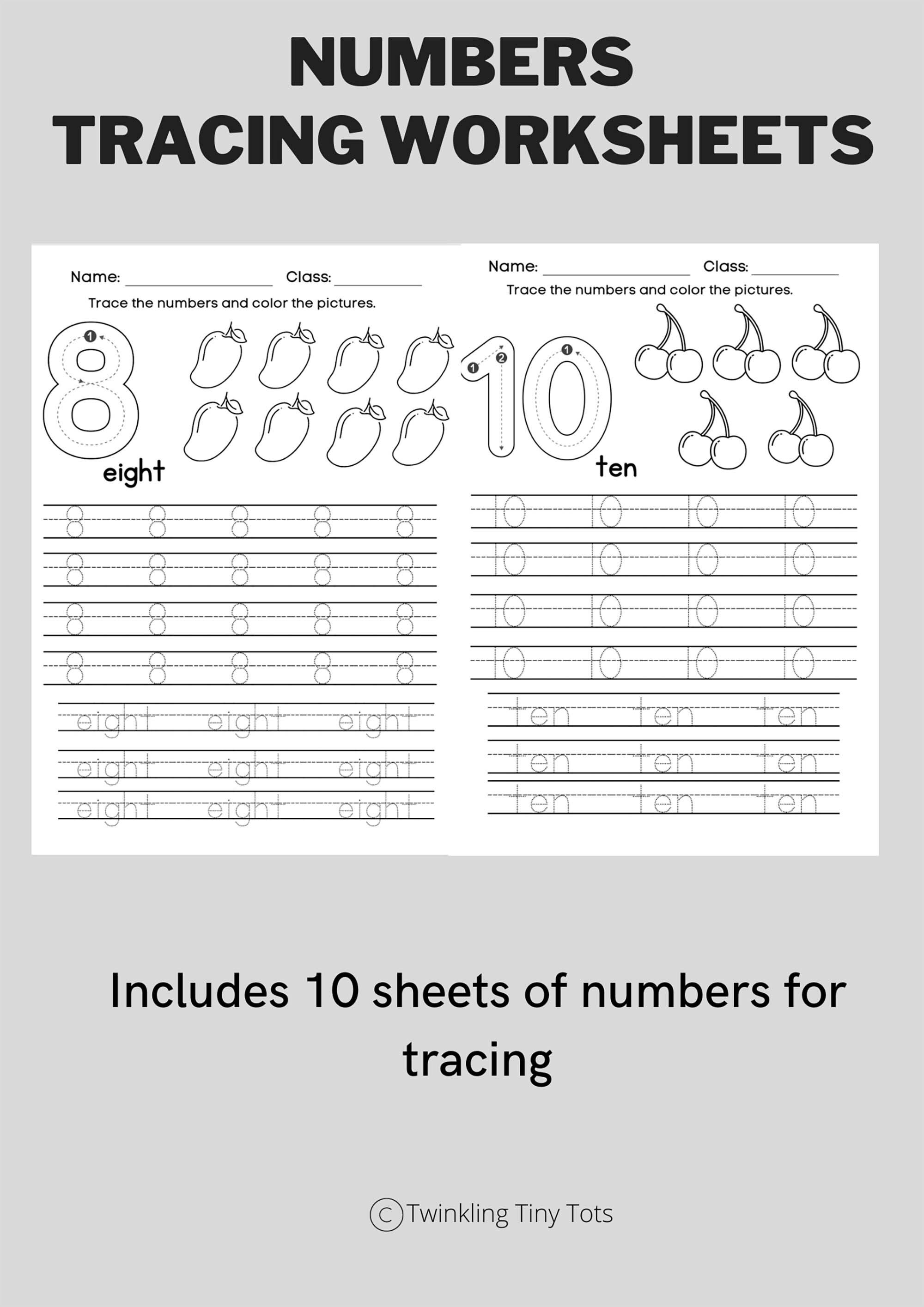 Numbers Tracing Worksheets / Handwriting Practice / Kids - Etsy