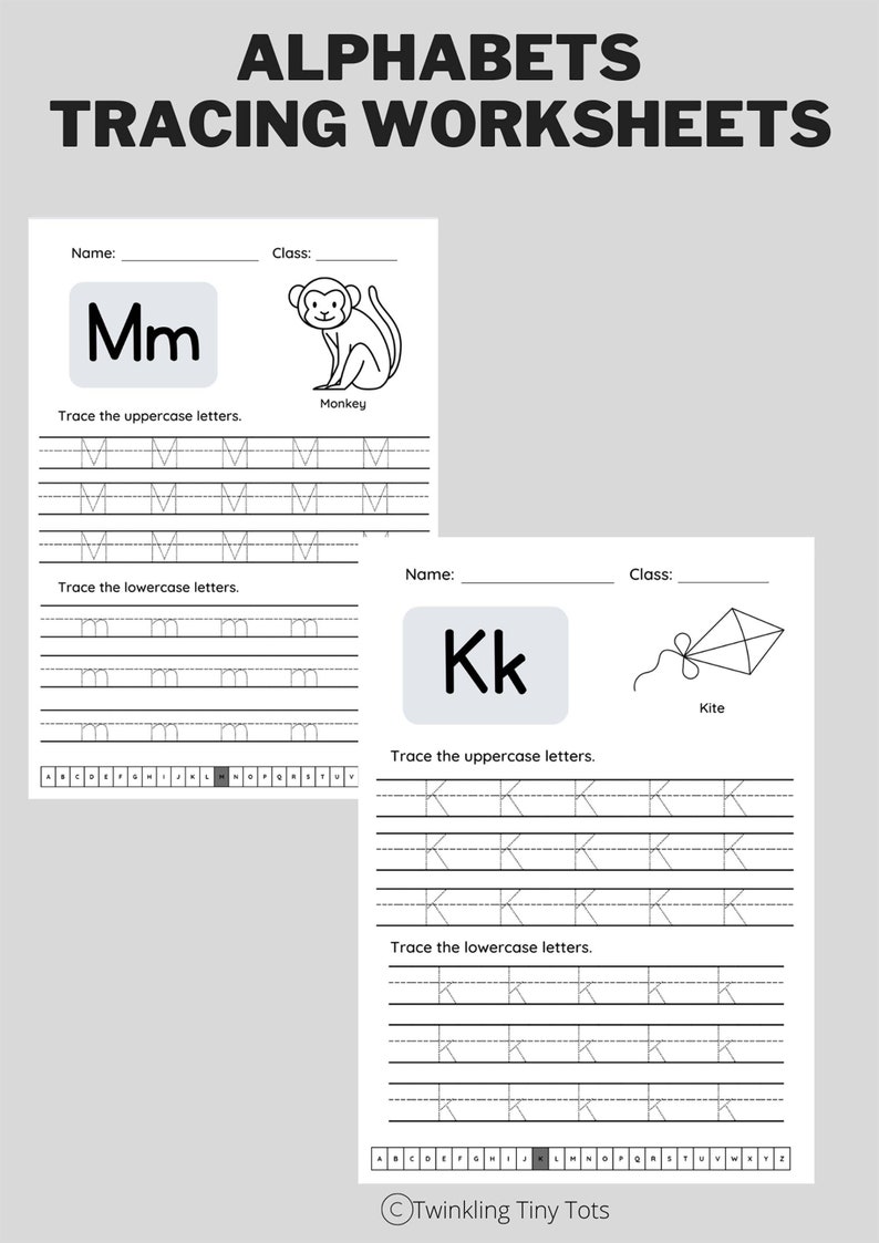 26 Letters Alphabets Tracing Worksheet / Color and Trace Alphabets ...
