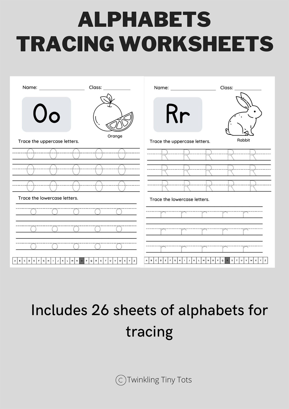 26 Letters Alphabets Tracing Worksheet / Color and Trace Alphabets ...