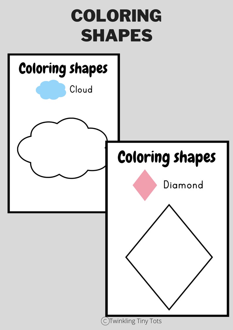 Colouring Shapes Worksheets for Kids/colouring Pages/kindergarten ...
