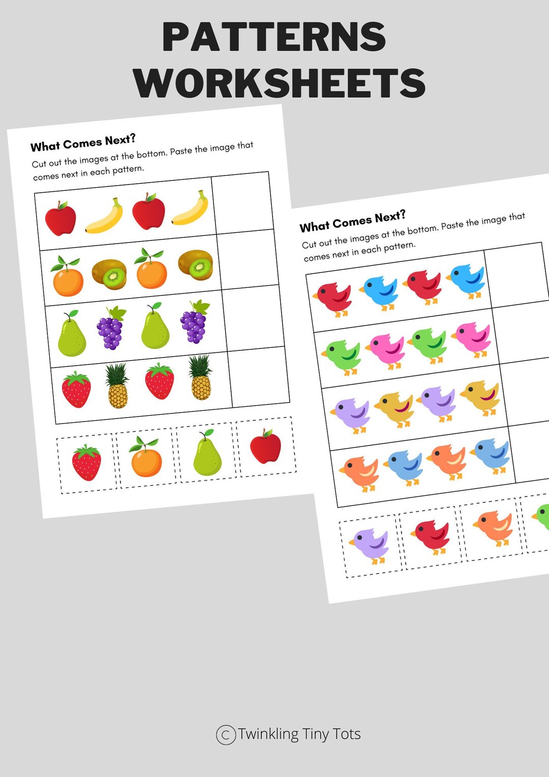 Pattern Worksheets for Kids/ab Patterns - Etsy