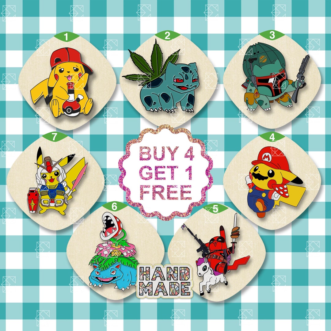 Super Mario Pika Animation Pins Stoner Meme Enamel Pins Anime Pin Set ...