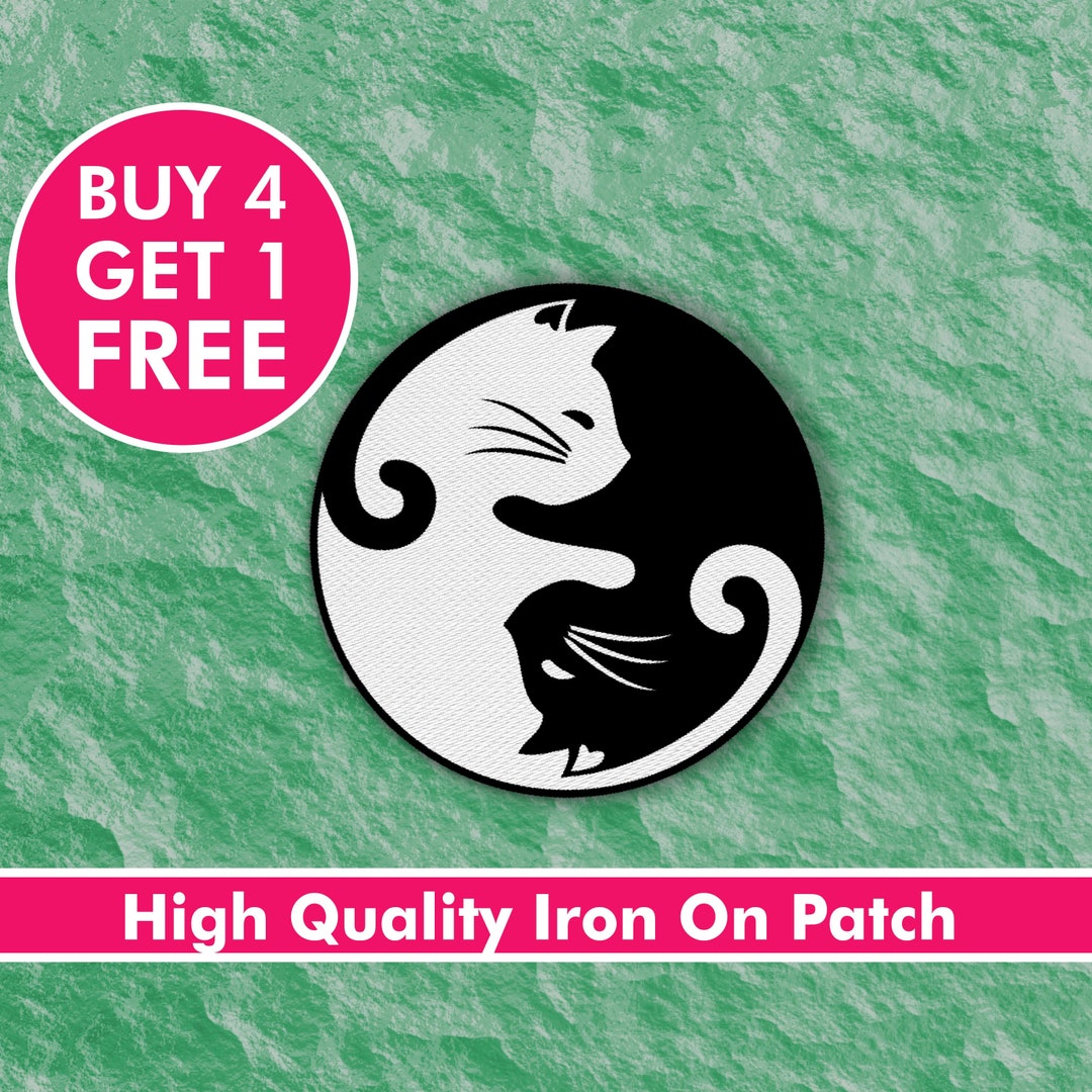 Yin Yang Cats Patch Funny Kitty Patches Iron on Patch - Etsy