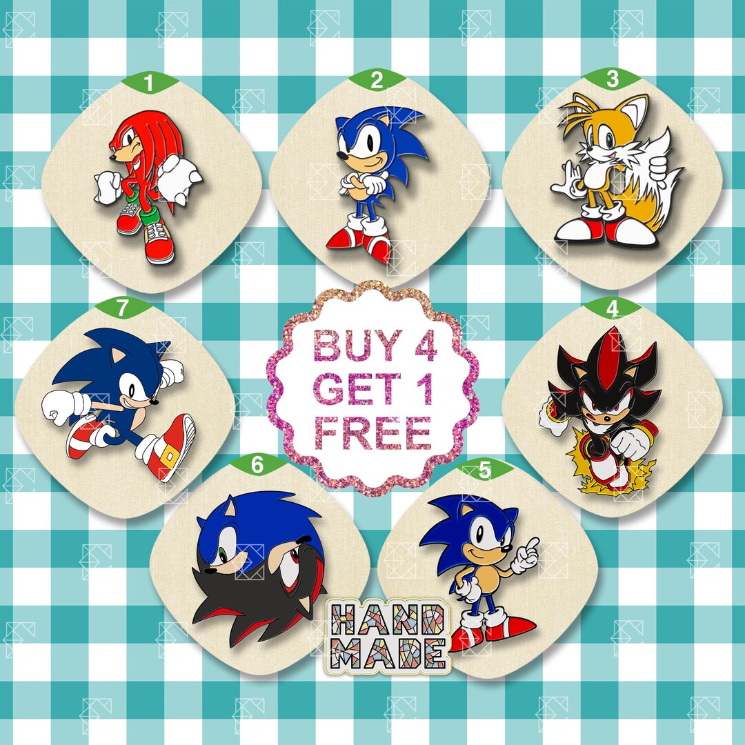 Knuckles Echidna Gaming Enamel Pins Tails Pin Anime Pin Set Fun Gaming ...