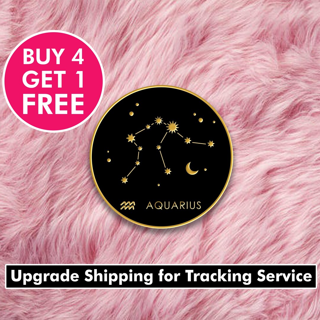 Astrology Gifts Aquarius Zodiac Pin Space Enamel Pin - Etsy