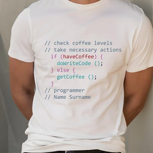Personalized Coffee Python Code Programming Tshirt, Coffee Lovers, IT Computer Science Tee ...