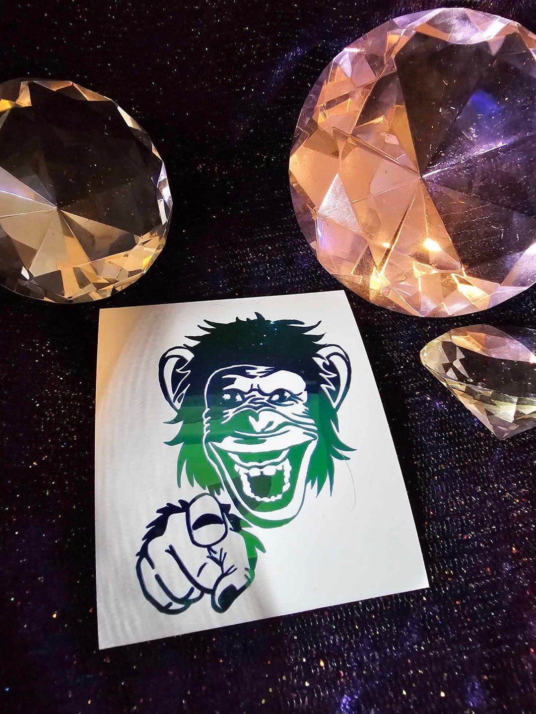 Laughing Monkey! Vinyl Decal in Shimmering Holographic or Alternate ...