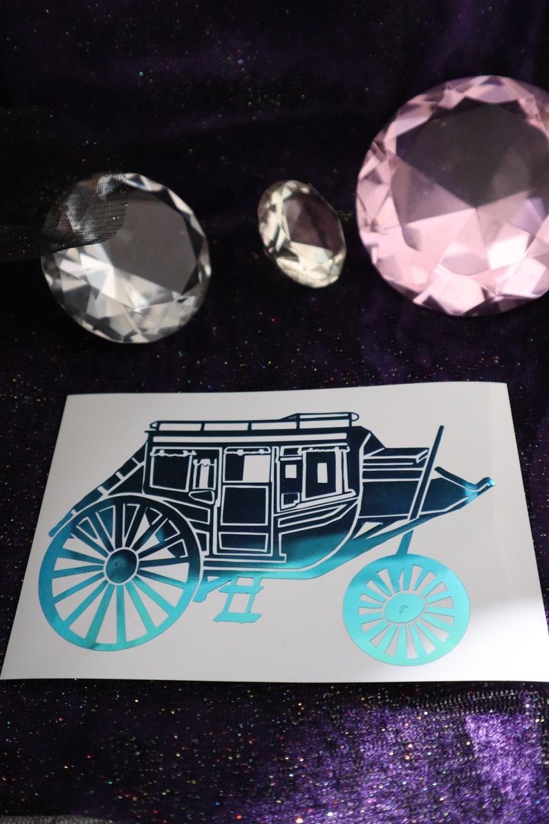 Western Stagecoach Vinyl Decal in Shimmering Holographic or Alternate ...