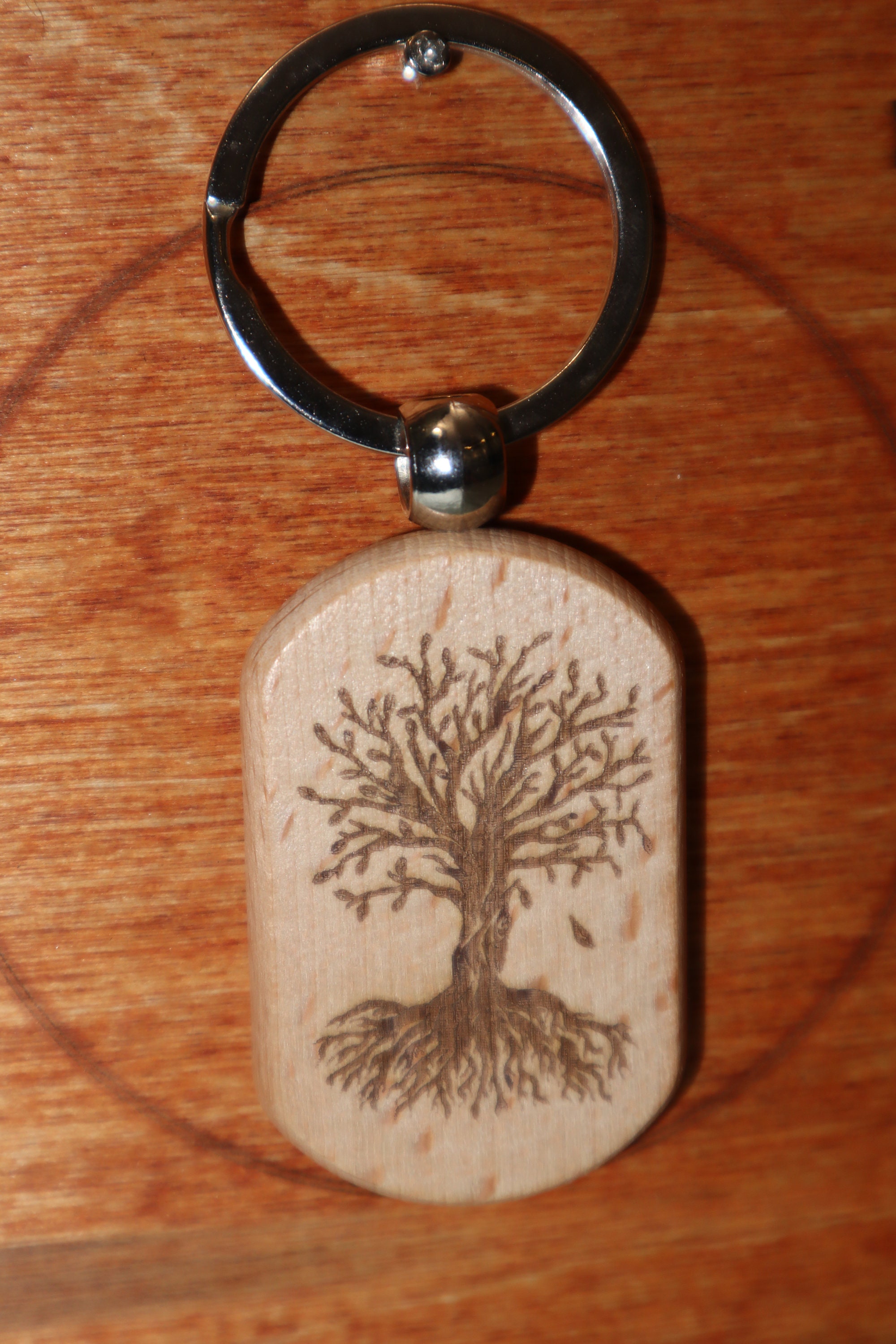 Tree Laser Engraved Wooden Keychain Gift Personalized - Etsy