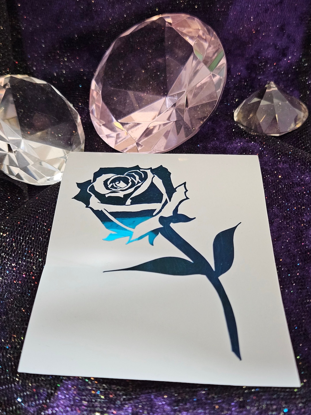 Rose Vinyl Decal in Shimmering Holographic or Alternate Colors Made ...