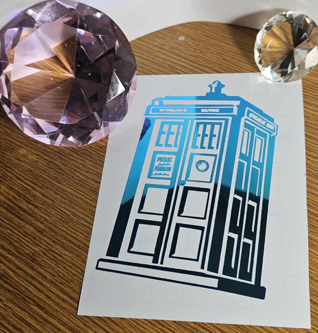 Tardis Inspired Decal in Shimmering Holographic or Alternate Colors ...