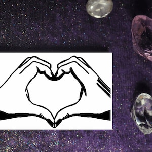 Heart Hands Vinyl Decal in Shimmering Holographic or Alternate Colors ...