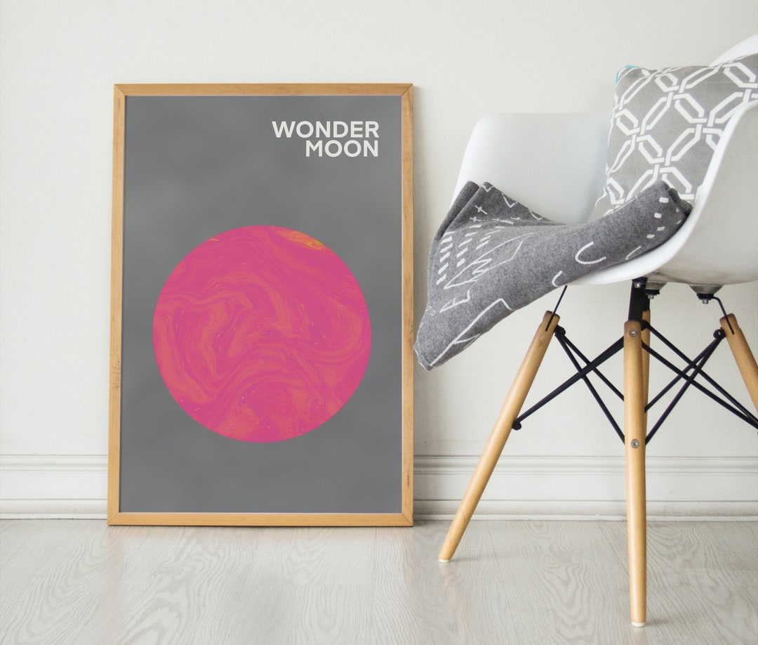 Wonder Moon, Art Print | Boho Home Decor, California Decor, Pink Wall ...