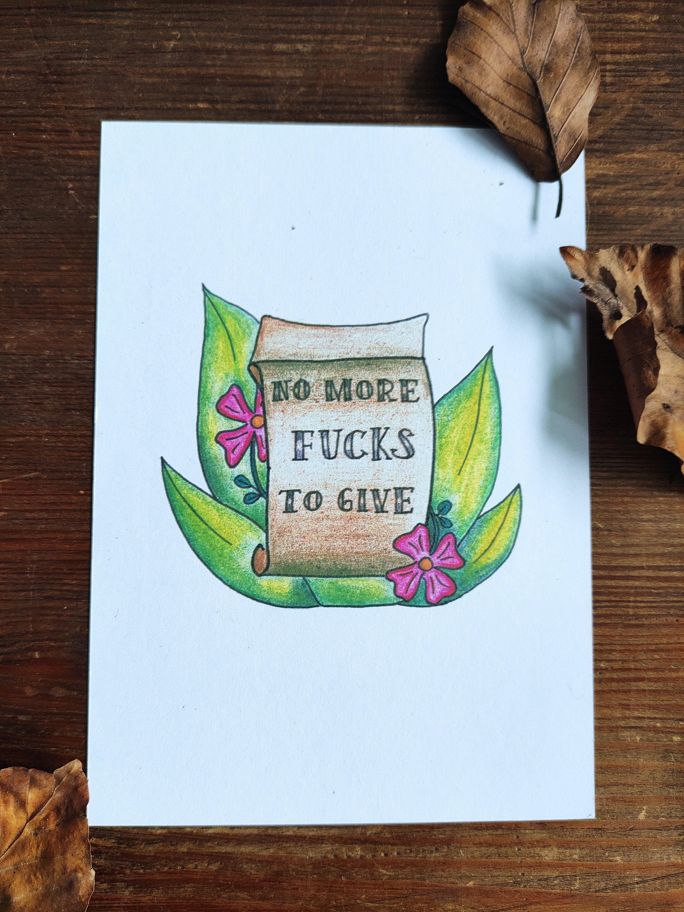 Postcard no More Fs to Give Statement Card - Etsy